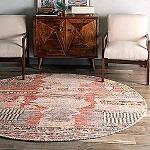 nuLOOM Hermina Flatweave Tribal Jute Area Rug, 5 ft x 8 ft, Multi