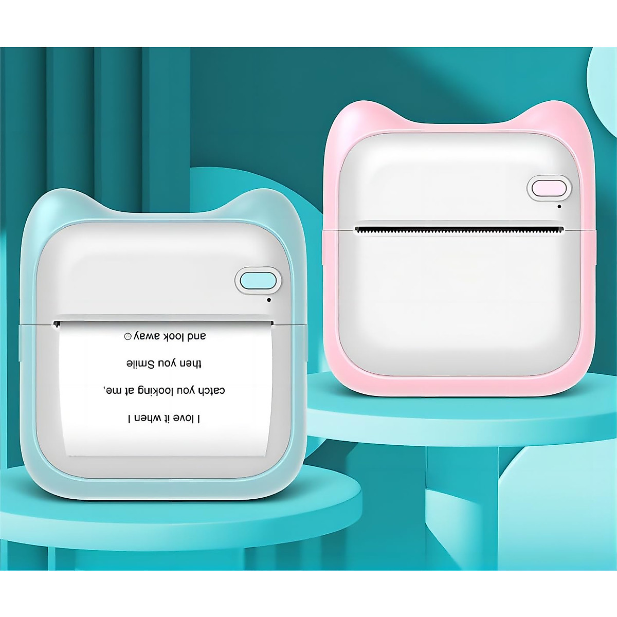 10Pcs Mini Printer Paper, 57 x 25 mm Self Adhesive Thermal Paper Printable Sticker Paper for Pocket Thermal Printer