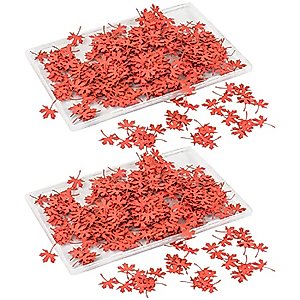 2 Box Miniature Leaves Simulation Leaves Maple Leaves Model for DIY Mini Model Railway Fairy Garden Architecture Diorama Scenery Landscape Layout (Red)