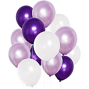 Purple Bridal Shower Decorations Bachelorette Party Decorations Purple Silver White Tissue Pom Pom Bride To Be Banner Purple White Balloons for Engagement Party /Wedding Shower /Hen Party
