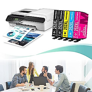 GREENBOX Remanufactured Ink Cartridge Replacement for Epson 252XL 252 XL T252 Used in Workforce WF-3620 WF-3640 WF-7610 WF-7620 WF-7110 WF-7710 WF-7720 Printer (2 Black 1 Cyan 1 Magenta 1 Yellow)