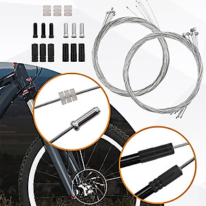 mankk 73PCS Universal Bike Brake Cable Kit and Housing Replacement Kit Stainless Steel Bike Cable Cutter Wire Cable Cutters with Cable End Caps and O-Rings for Mountain Road Bike Bicycle M-111