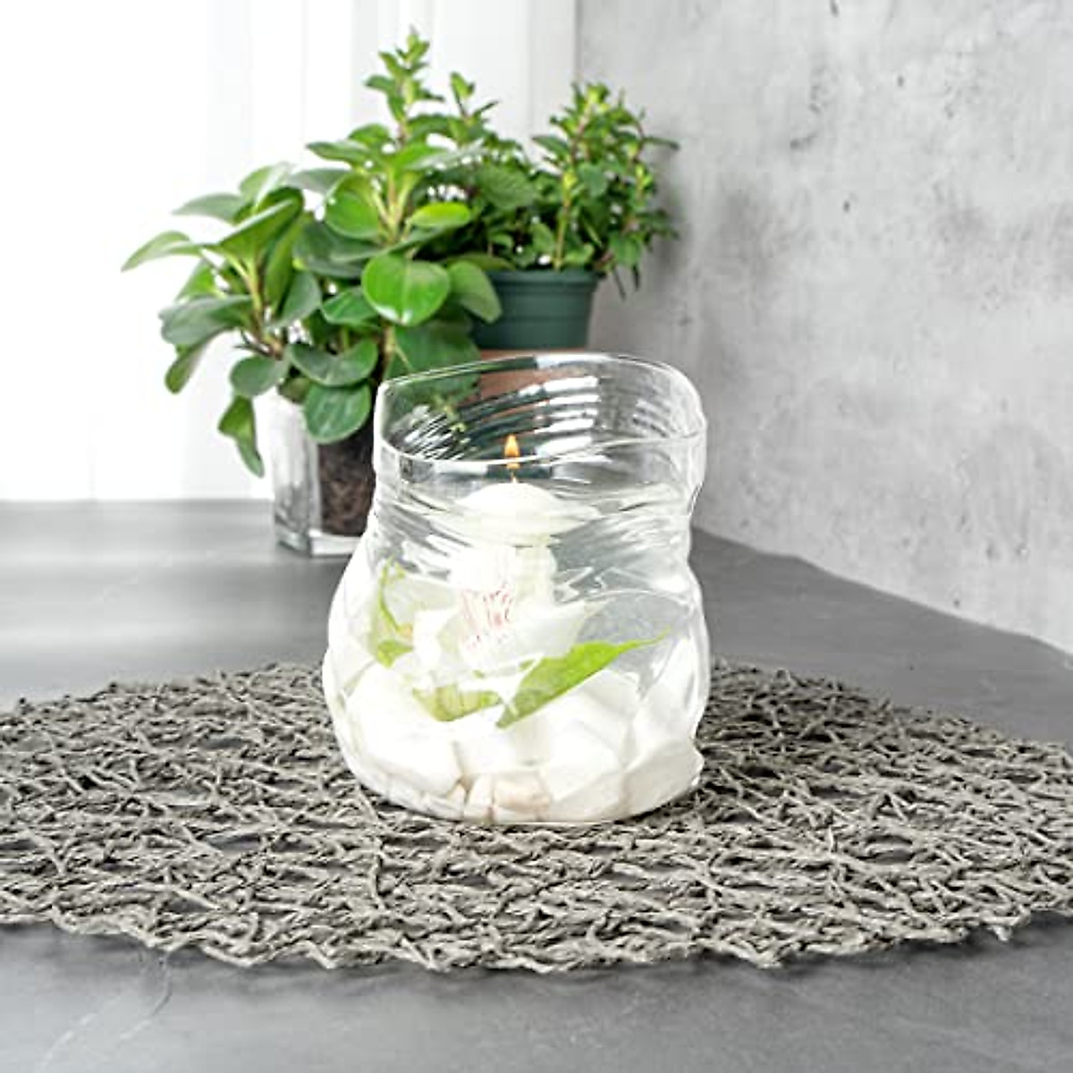 22 Ounce Glass Zipper Bag, 1 Large Glass Bag - Realistic Crinkled Edges, Serve Candy, Popcorn, or Nuts, Clear Glass Bag Bowl, Dishwasher-Safe, Flat Base - Restaurantware