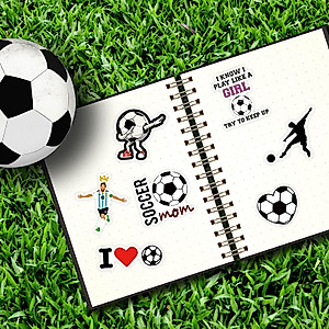 100PCS Soccer Stickers for Scrapbooking, Motivational Vinyl Waterproof Stickers for Water Bottles, Luggage, Teaching Incentives, Soccer Team Gifts for Kids, Teens and Adults