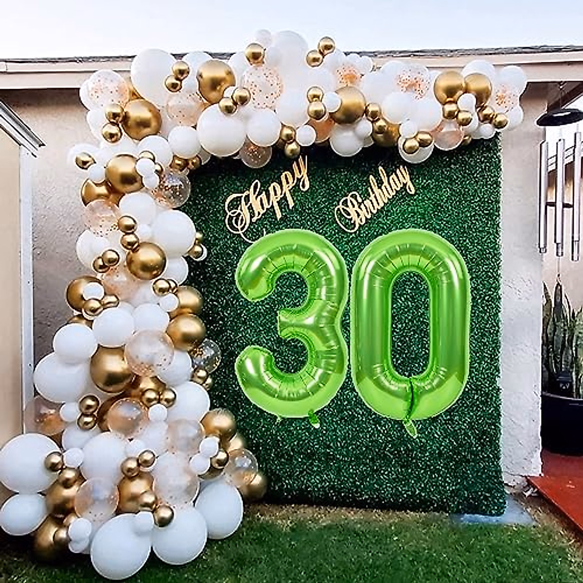TONIFUL 40 Inch Large Green Numbers Balloons Number 30 Digit 30 Helium Balloons, Foil Mylar Big Number Balloons for Birthday Party Anniversary Supplies Decorations