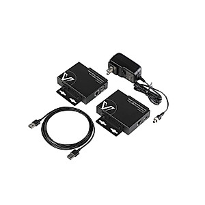 AV Access HDMI KVM USB Extender Over Cat5e/6/6a/7 260ft/80M, 2 USB 2.0 Ports, Zero-Latency, Plug and Play, PoE, No Driver, Supports All Operating System, Keyboard and Mouse USB Over Ethernet