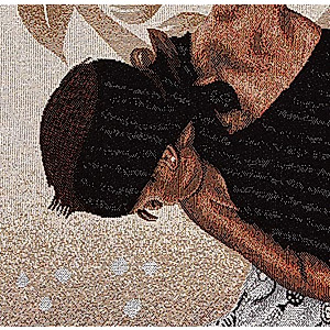 African American Expressions - She Who Kneels Tapestry Throw (100% Cotton, 4' x 5') TH-22