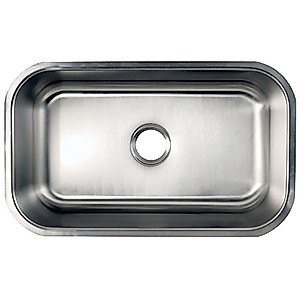 Kingston Brass Gourmetier GKUS3018 Undermount Single Bowl Kitchen Sink 30-Inch-Length by 18-Inch-Width by 10-Inch-Depth, 18 Gauge, Brushed Stainless Steel