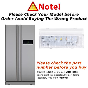 W10515057 Fridge Light Replacement Compatible with Whirlpool/Kenmore/Maytag Refrigerator LED Light WPW10515057 10641122211 PS8768636 W10398007 AP6022534 PS11755867 AP6022533 PS11755866 wrs325fdam04