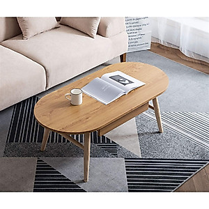 Solid Wood Coffee Table with Drawer Storage Simple Modern End Table for Living Room Bedroom Living Room Bedroom Tea Table (Color : Wood Color)