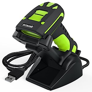 2D Bluetooth Industrial Barcode Scanner, Industrial Bar Code Reader with Wireless 433Mhz 1800 Feet Transmission Distance，for Intensive scanning of Large Warehouses