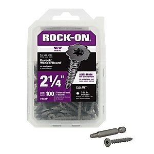 Rock-On 23321#9 by 2-1/4" Serrated Head Star Drive Cement Board Screws (100 Pack)