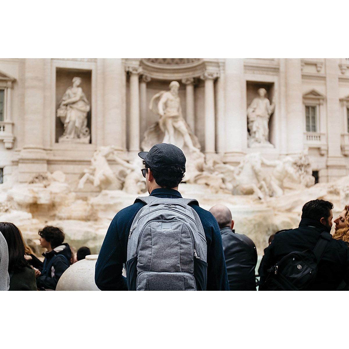 Pacsafe Metrosafe LS450 25 Liter Anti Theft Laptop Backpack - with Padded 15" Laptop Sleeve, Adjustable Shoulder Straps, Patented Security Technology (Black)