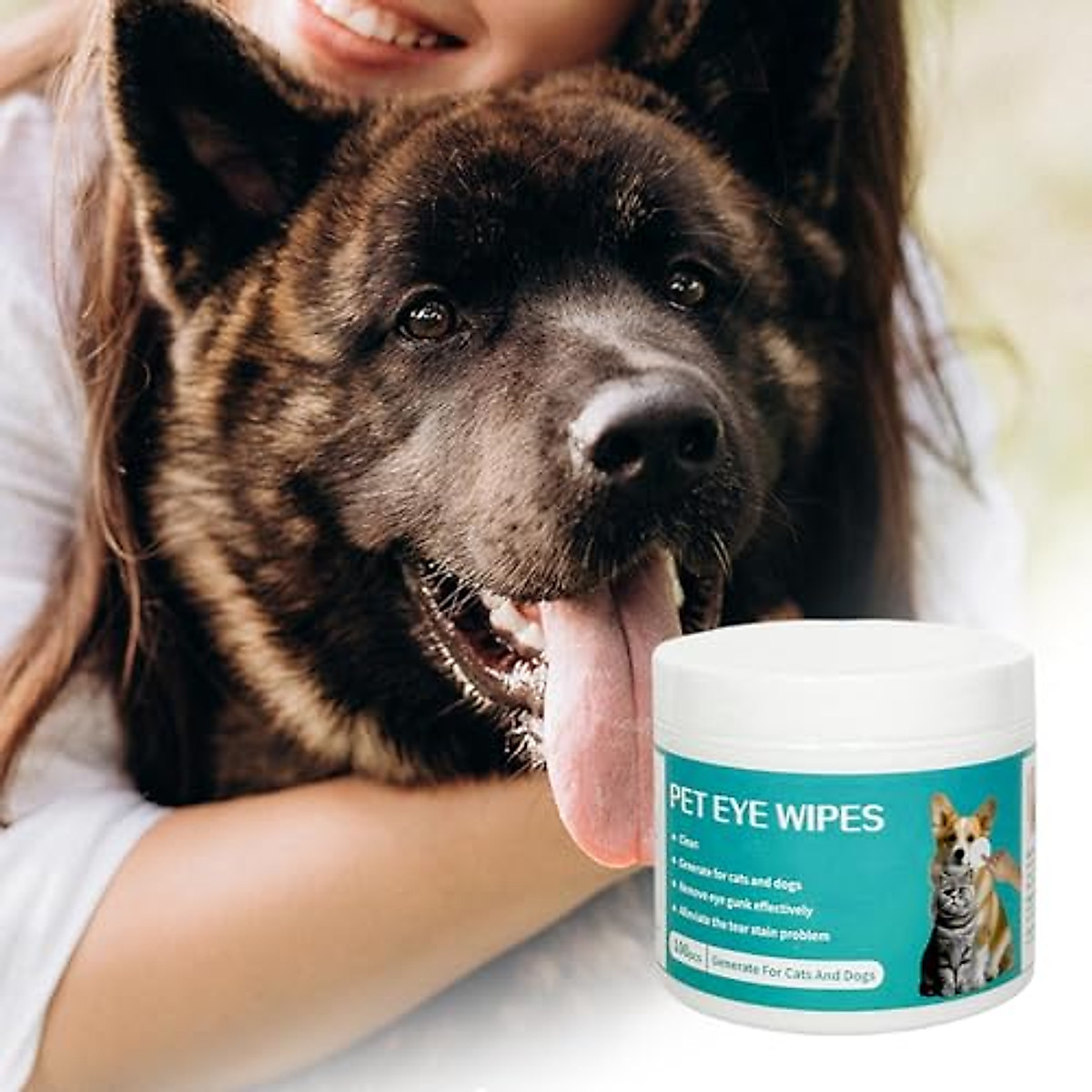 Tear Stain Wipes, Eye Cleaner Pads, 100 Count Dog Eye Cleaner Tear Stain Remover, Eye Cleaning Wipes, Convenient Cleaning Pads, Eye Cleaning Wipes, Grooming Kit, Tear Stain Pads for Pets,