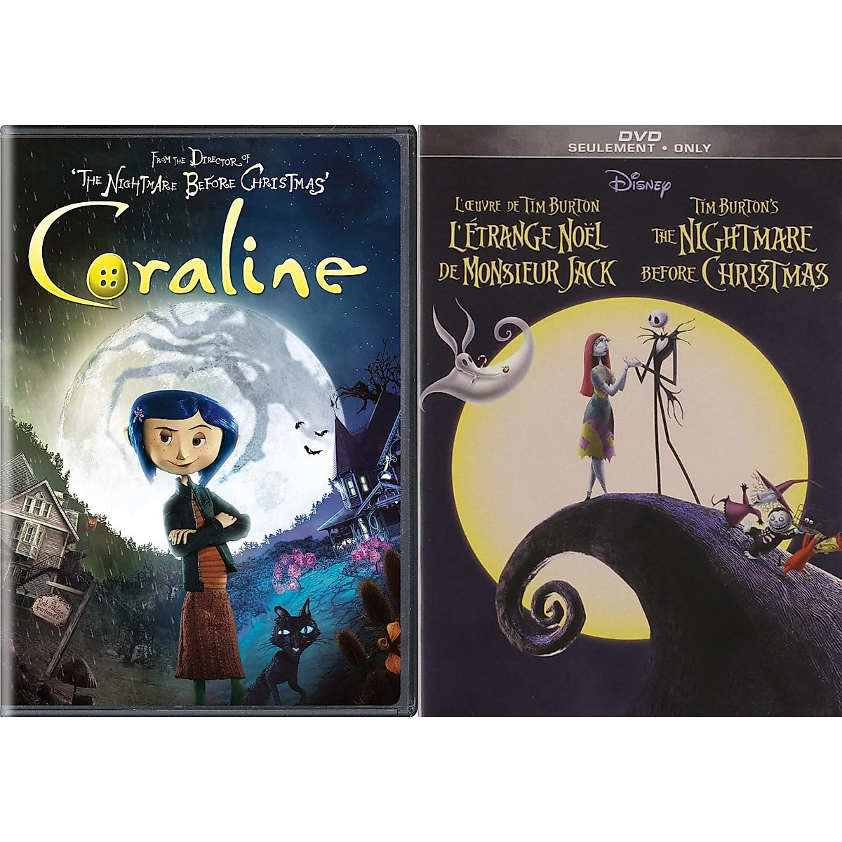 Coraline & The Nightmare Before Christmas (Animated Movies DVD 2-Pack)
