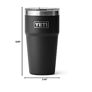 YETI Rambler 20 oz Stackable Tumbler, Stainless Steel, Vacuum Insulated with MagSlider Lid, Black