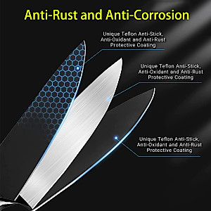 Knife Set, 14 Piece Kitchen Knife Set with Block, Chef Knife set with Sharpener, Serrated Steak Knives, High Carbon Stainless Steel Knife Sets Bread Knife Cooking Knives Sets (Senior Silver)