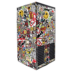 GNG Sticker Bomb Skins Compatible with Xbox Series X Console Decal Vinal Sticker + 2 Controller Set