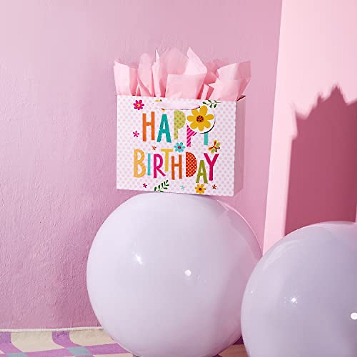 13" Large Gift Bag with Tissue Paper for happy Birthday gift bags for Girls