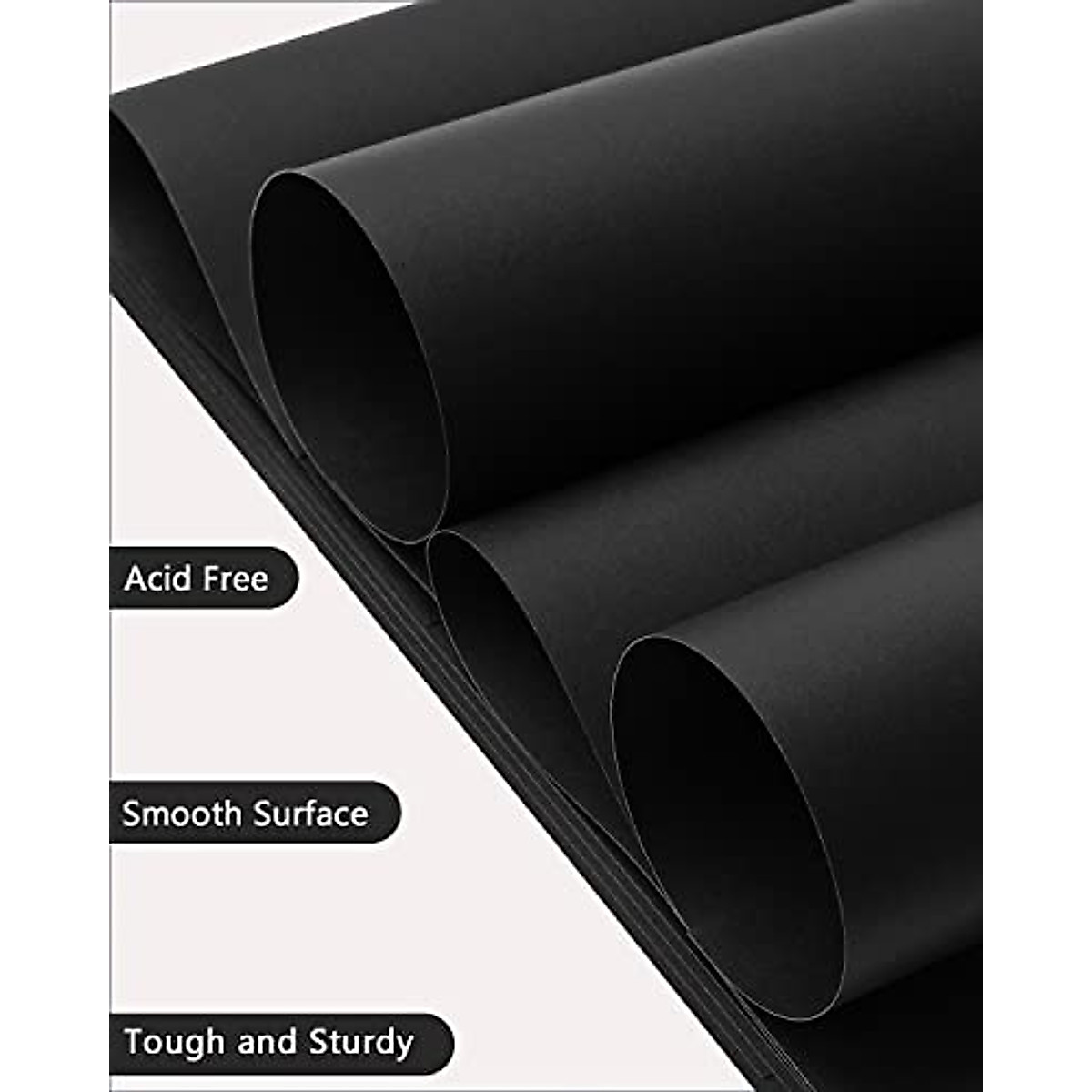 Black Cardstock Paper 8.5 x 11, 108 Sheets 180g Black Printer Card Stock, Heavy Construction Paper for Card Making Printing Craft Drawing Scrapbooking Cutting