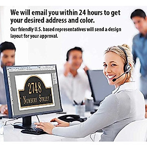 Whitehall™ Personalized Cast Metal Address Plaque with Arch Top. Made in the USA. BEWARE OF IMPORT IMITATIONS. Display Your Address and Street Name. Custom House Number Sign. Wall Mounted Sign.