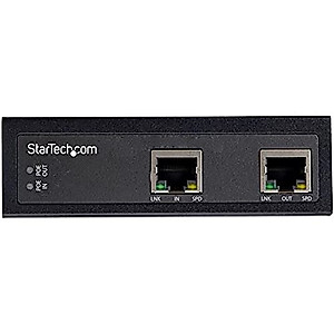 StarTech.com Industrial Single Port Gigabit PoE Extender - 60W 802.3bt PoE/PoE+/ PoE++ - 100m/ 330ft - Power Over Ethernet Network Range Extender - IP-30 - -40C to +75C, TAA
