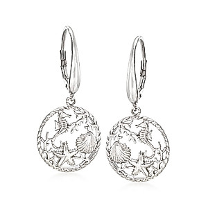 Ross-Simons Sterling Silver Sea Life Drop Earrings