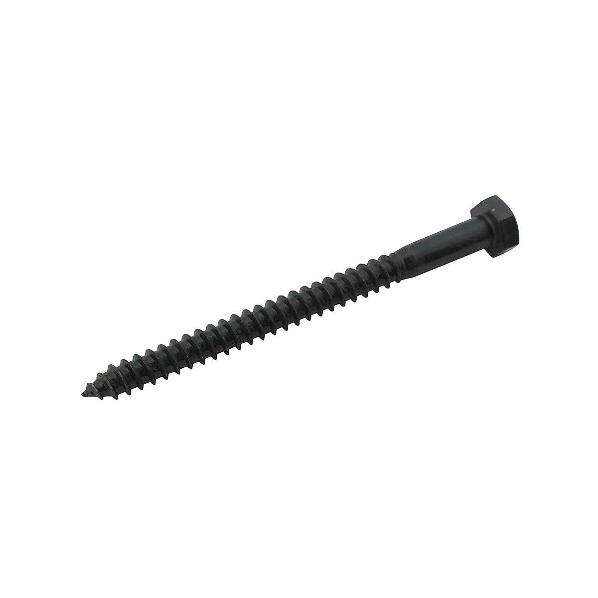 Renovators Supply Manufacturing Steel 5/16 X 4 Inches Lag Bolts Screw with Black Zinc Plated, Hex Head Leg Screw-(1 Unit), Imperial Measurement and External Hex System Pack of 100