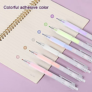 6pcs Dry Liquid Glue Glue Pens, Colorful Sticky Glue Glue Pens Quick Dry Glue Pens for Scrapbooking Fabric Card Making and Crafts (6 Colors)