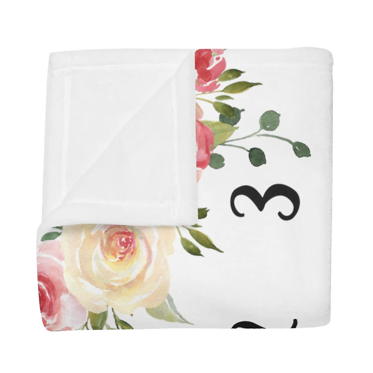 Elephant Baby Monthly Milestone Blanket with Head Bow, Floral Pink Newborn Month Blankets Girl, Track Months Photo Prop Growth Mat, Nursery Swaddling Wrap, Infant Photography (50"x40", Minky)