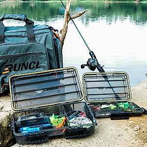 RUNCL Fishing Tackle Box, Waterproof Tray for Jigs Lures, Thicker Floating Tackle Utility Box with Adjustable Dividers, 3600/3700/Large 3700 Size