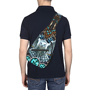 Native Southwest American Indian Sling Bag,Multipurpose Shoulder Bags Travel Hiking Chest Backpack for Women Men