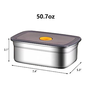 TRBIDRBO 2 PCSFood Storage Containers with Lids Airtight (2 Containers & 2 Lids), Leak proof Storage Box Meat Container for Fridge Nestable Dishwasher Freezer Safe