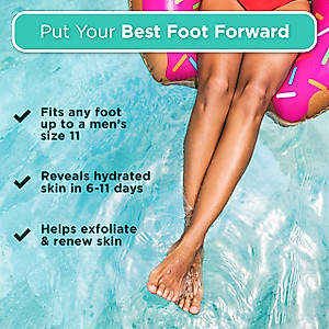 DERMORA Foot Peel Mask - 2 Pack of Regular Size Skin Exfoliating Foot Masks for Dry, Cracked Feet, Callus, Dead Skin Remover - Feet Peeling Mask for baby soft feet, Peach Scent