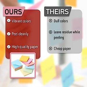 Mr. Pen- Sticky Notes, 3”x3”, 12 Pads, Pastel Sticky Notes, Sticky Note, Self-Stick Note Pads, Sticky Pads, Sticky Notes Pastel, Sticky Notes Aesthetic, Colorful Sticky Notes, Back to School Supplies