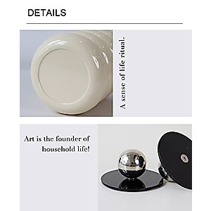 JCDHYBS Home Decorative Jar Qtips Holder Dispenser,Dresser Resin Jar Container Desktop Decorations Jar For Bath Salts/Swabs/Makeup Sponges/Toothpick/Jewelry/Cosmetic pencil/Makeup Brush..(Three Layers Cream)