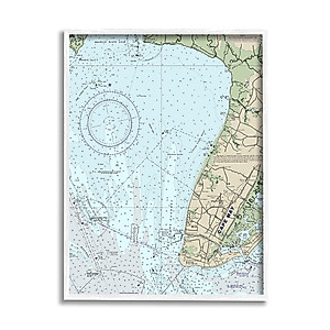 Stupell Industries Cape May New Jersey Nautical Map Traditional Cartography, Designed by Daphne Polselli White Framed Wall Art, 11 x 14, Grey