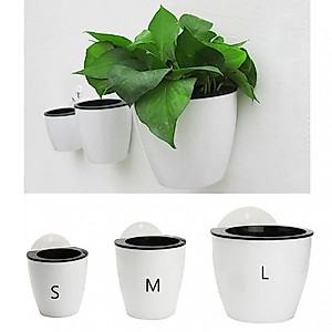 Creative Wall Hanging Plant Pot Holder Self Watering Planter Flowerpot Container Home Wall Decor Container for Garden Balcony Decorative Flower Planter Vase size M
