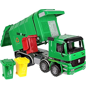 Click N' Play Friction-Powered Toy Truck, Green | Garbage Truck Toys, Trash Truck, Toy Car, Kid Toy, Toddler Toy, Farm Toys | Tonka-Inspired Dump Truck Toy | Big/Large Toy Trucks for Boys&Girls