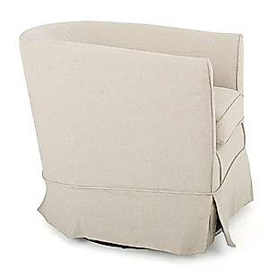 Christopher Knight Home Cecilia Swivel Chair with Loose Cover, Natural Fabric, Dimensions: 28.74”D x 27.50”W x 27.17”H