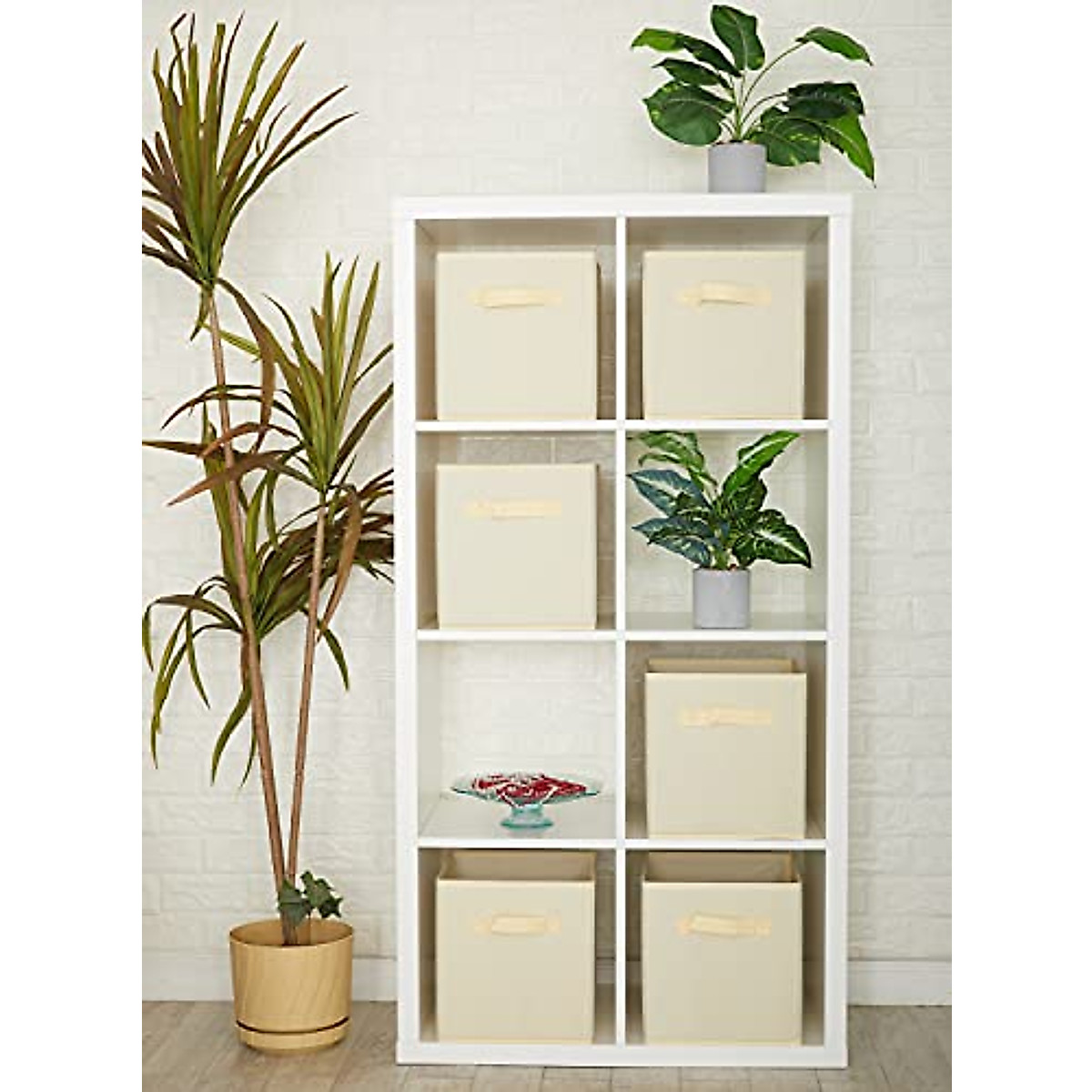 DFL INC. Fabric Storage Bins, Organization - Storage, Closet Organizer Cube Storage, 6 Pack (Beige)