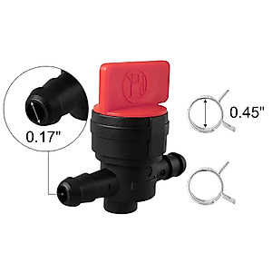 Fuel Shut Off Valve for Mower - 1/4" Fuel Cut Off Valve for Riding Lawn Mower Garden Tractor Pressure Washer Snowblower, in Line Fuel Gas Control Shut Off Valve Switches Tap for Small Engines 4 Packs