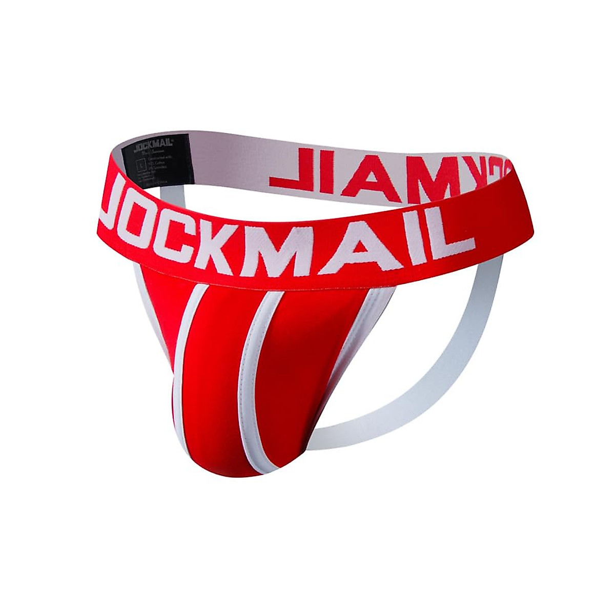 JOCKMAIL Mens Cotton Underwear Bikini Jockstrap Underwear for Men G-String Thong (XXL, Red)