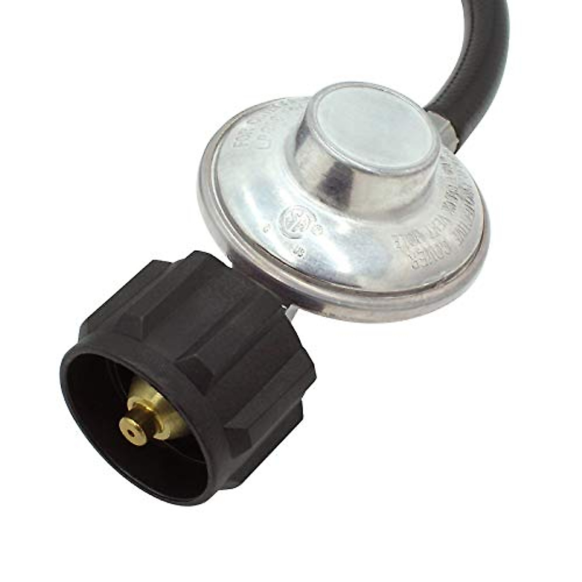 MENSI 5 Feet Propane Regulator and Hose Universal Grill Regulator Replacement Parts, QCC1 Type for Most LP Gas Grill, Heater and Fire Pit Table, 3/8" Female Flare Nut with Steak Saver ACME 1LB Adapter