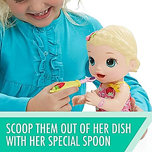 Baby Alive Super Snacks Snackin’ Lily Baby: Blonde Baby Doll That Eats, with Reusable Doll Food, Spoon and 3 Accessories, Doll for 3-Year-Old Girls and Boys and Up (Amazon Exclusive),Pink,Medium