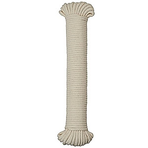 Household Essentials 04800 All-Purpose Cotton Clothesline Rope | 100 Ft Length | 3/16-Inch Dia