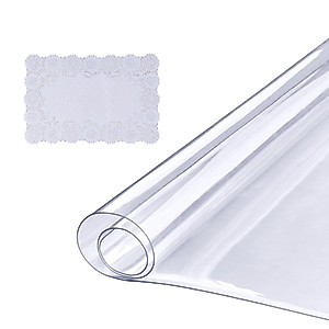 VEVOR Clear Table Cover Protector, 36" x 72" Rectangle Table Cover, 1.5 mm Thick PVC Plastic Tablecloth, Waterproof Desktop Protector for Writing Desk, Coffee Table, Dining Room Table