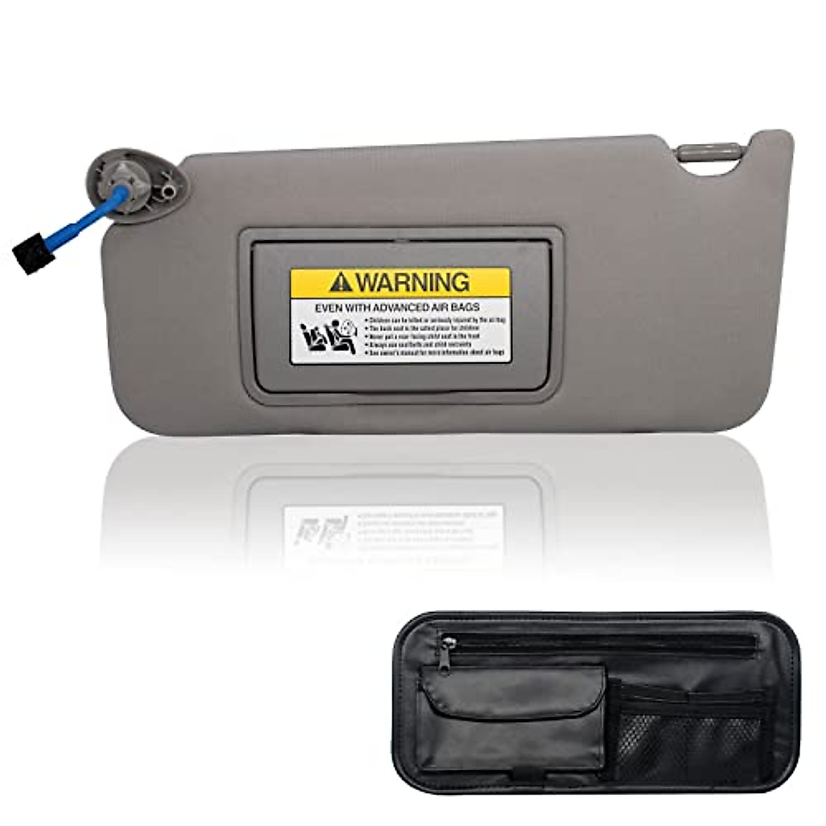 Left Driver Side Sun Visor Compatible with Honda Accord 2008 2009 2010 2011 2012 2013 2014 2015 2016 2017 with Light OEM : 83280-TA5-A51ZA (Grey)