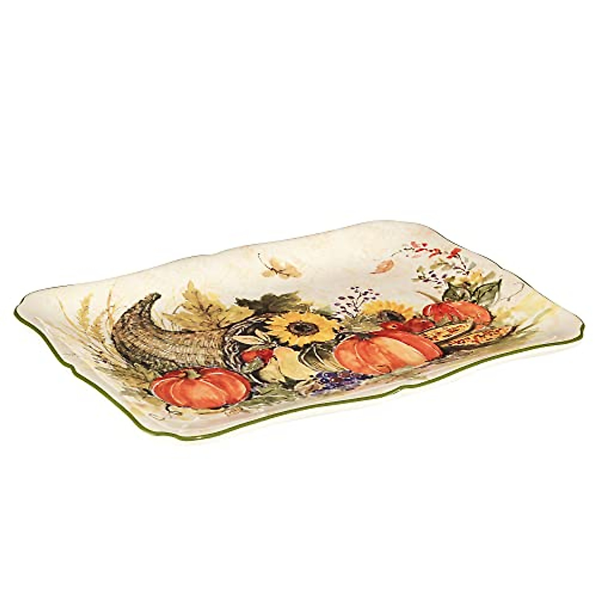Certified International Harvest Morning Rectangular Platter, 14'' x 10'', Multicolor