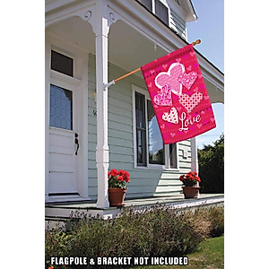 Toland Home Garden 1010058 Whole Lotta Love Valentine Flag 28x40 Inch Double Sided Valentine Garden Flag for Outdoor House Valentines Day Flag Yard Decoration